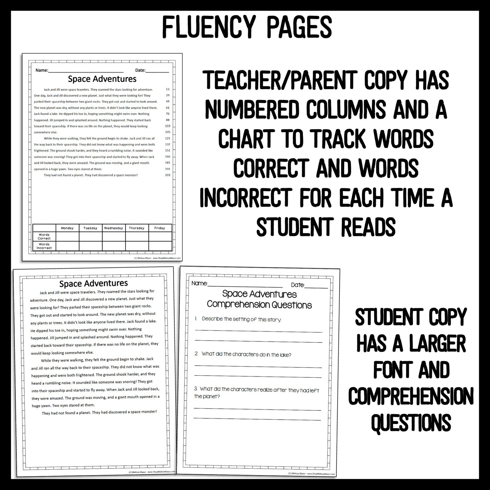 2nd Grade Reading Fluency Passages Reading Comprehension - Etsy