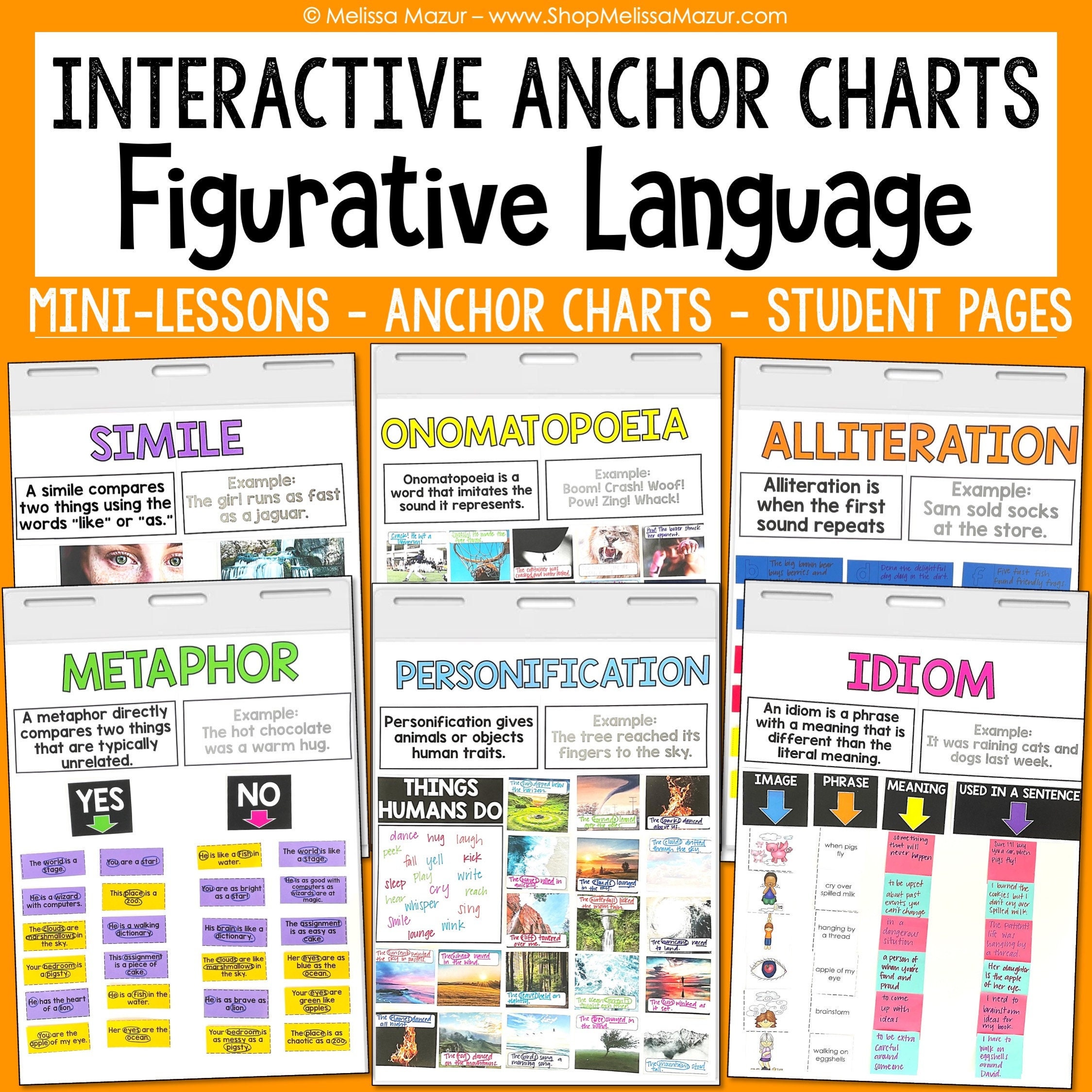 Figurative Language Anchor Charts - Interactive Anchor Charts [DIGITAL ...