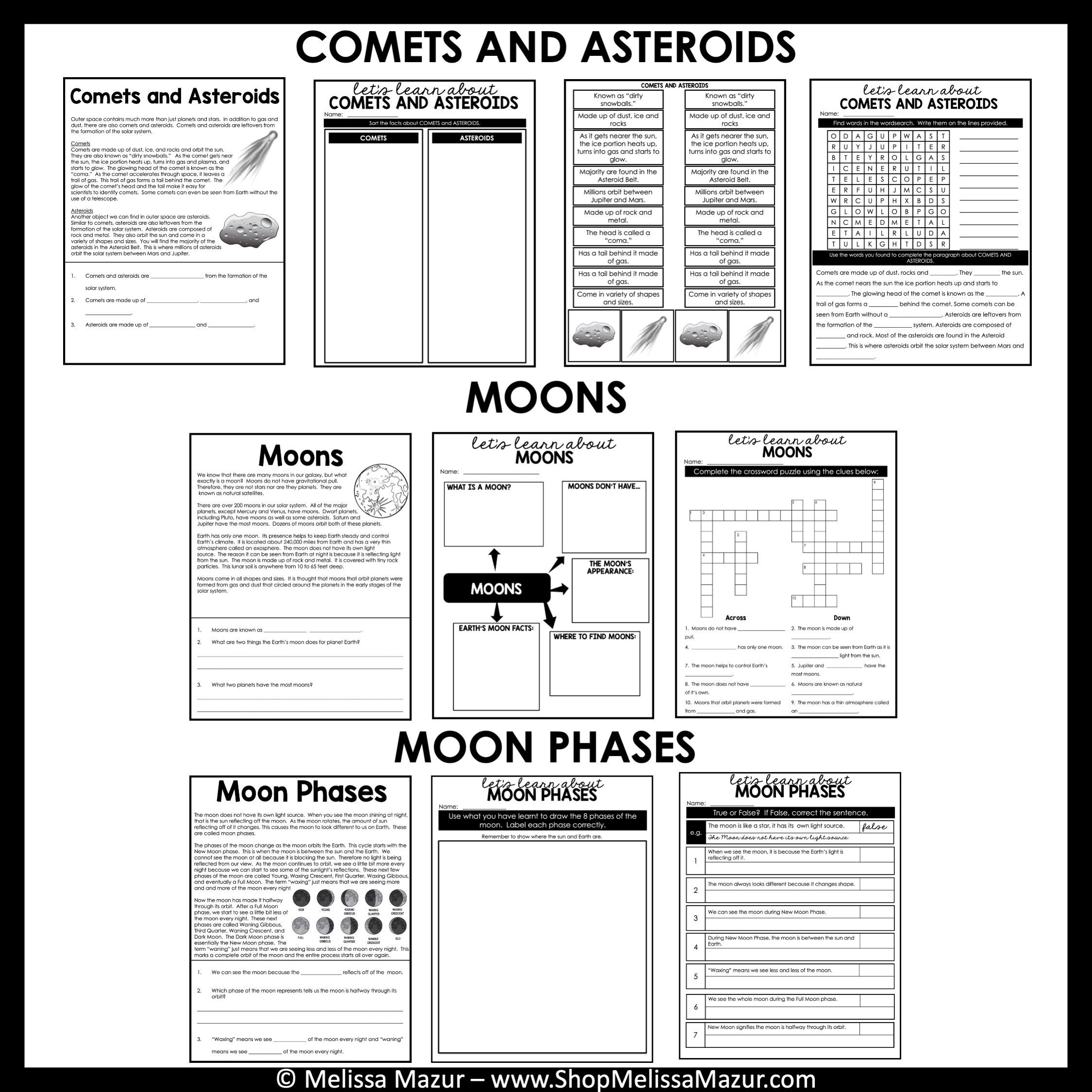 Astronomy Space Science Unit | Science Reading Passages, Task Cards ...