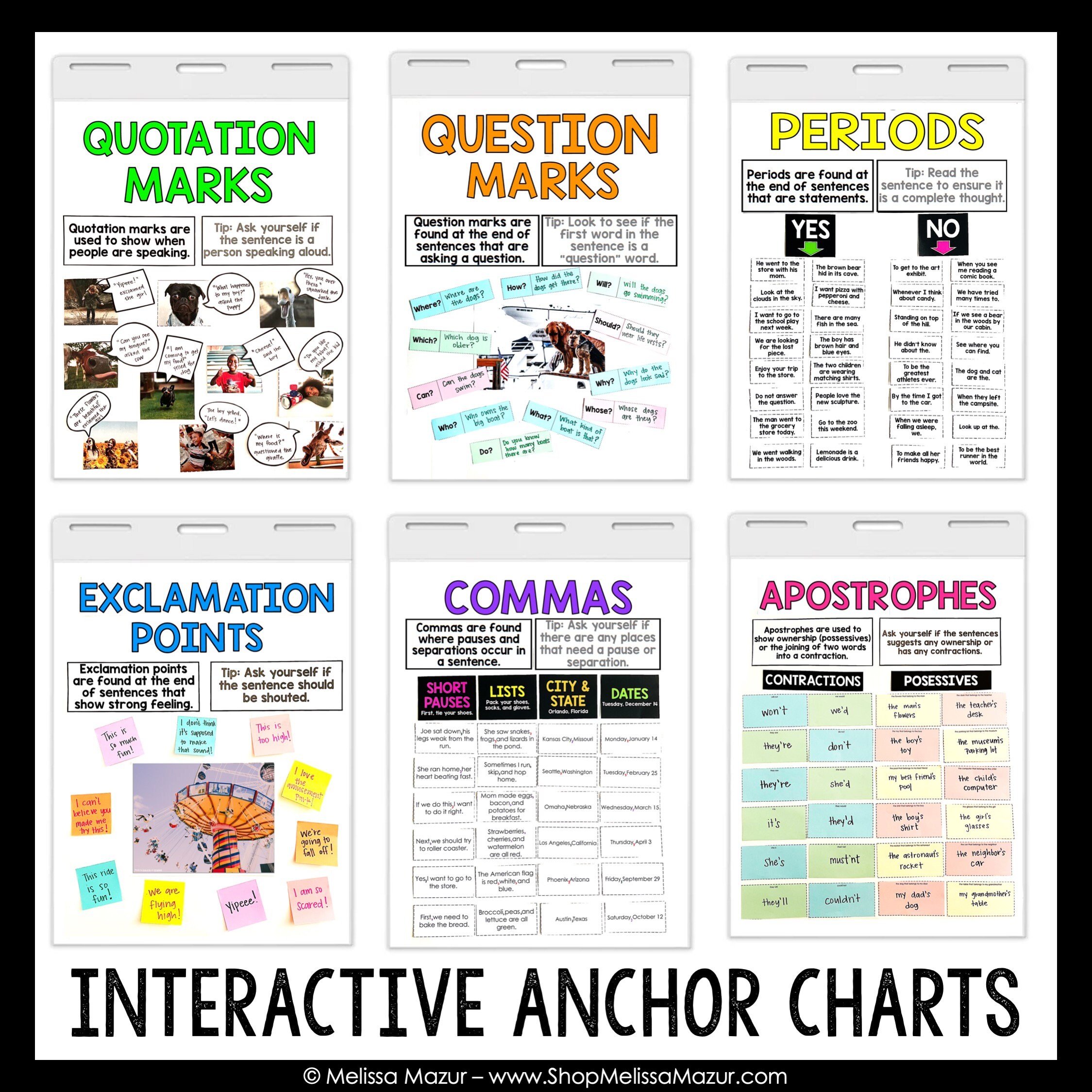 Punctuation Anchor Charts - Interactive Anchor Charts [DIGITAL DOWNLOAD ...