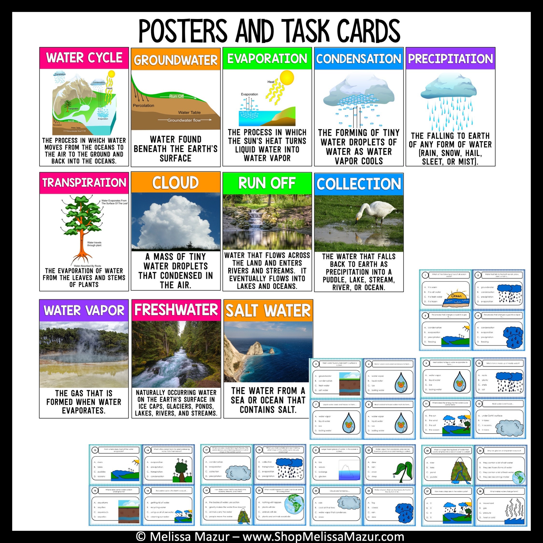 Water Cycle Science Unit | Science Reading Passages, Task Cards, and ...