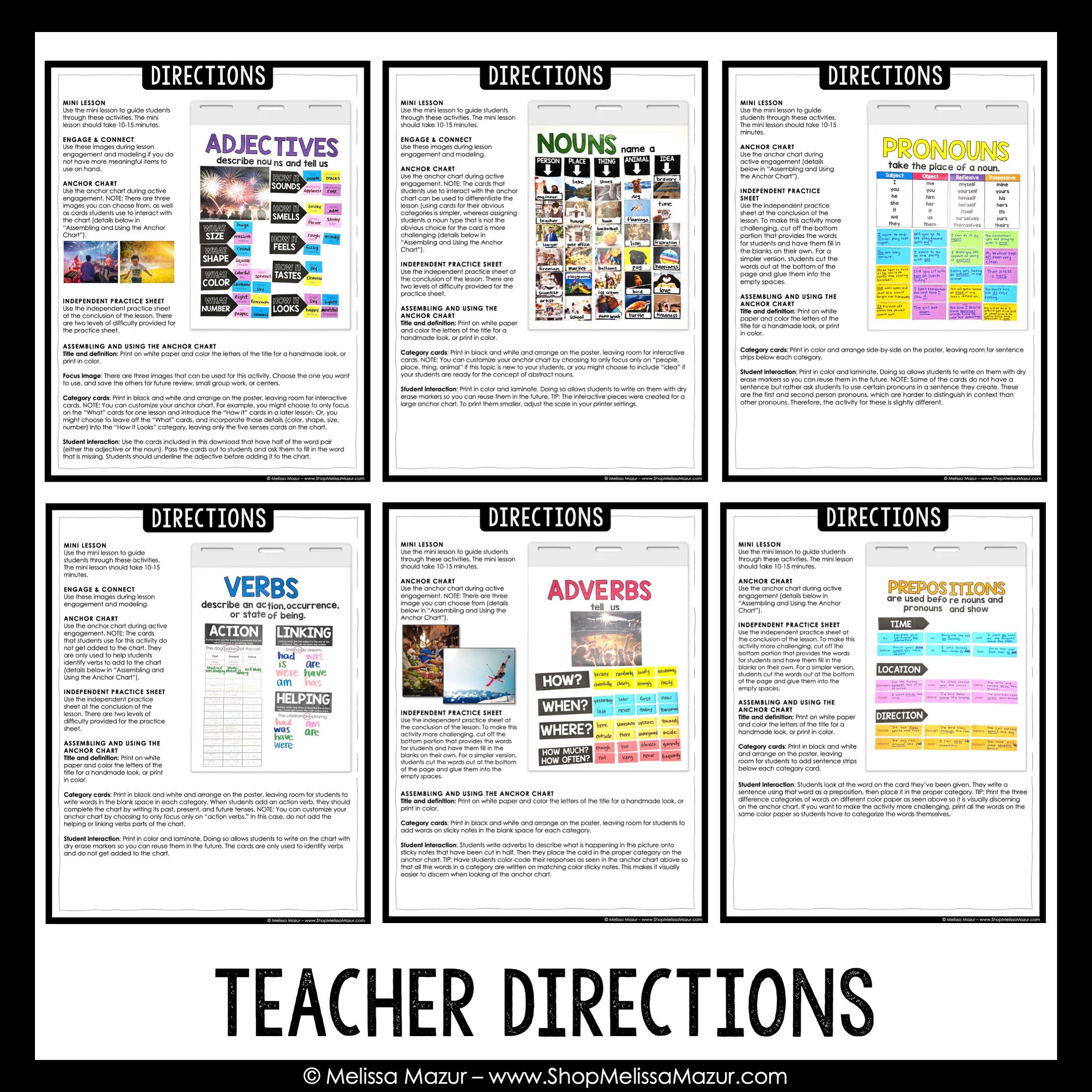 Parts of Speech Anchor Charts - Interactive Anchor Charts [DIGITAL ...