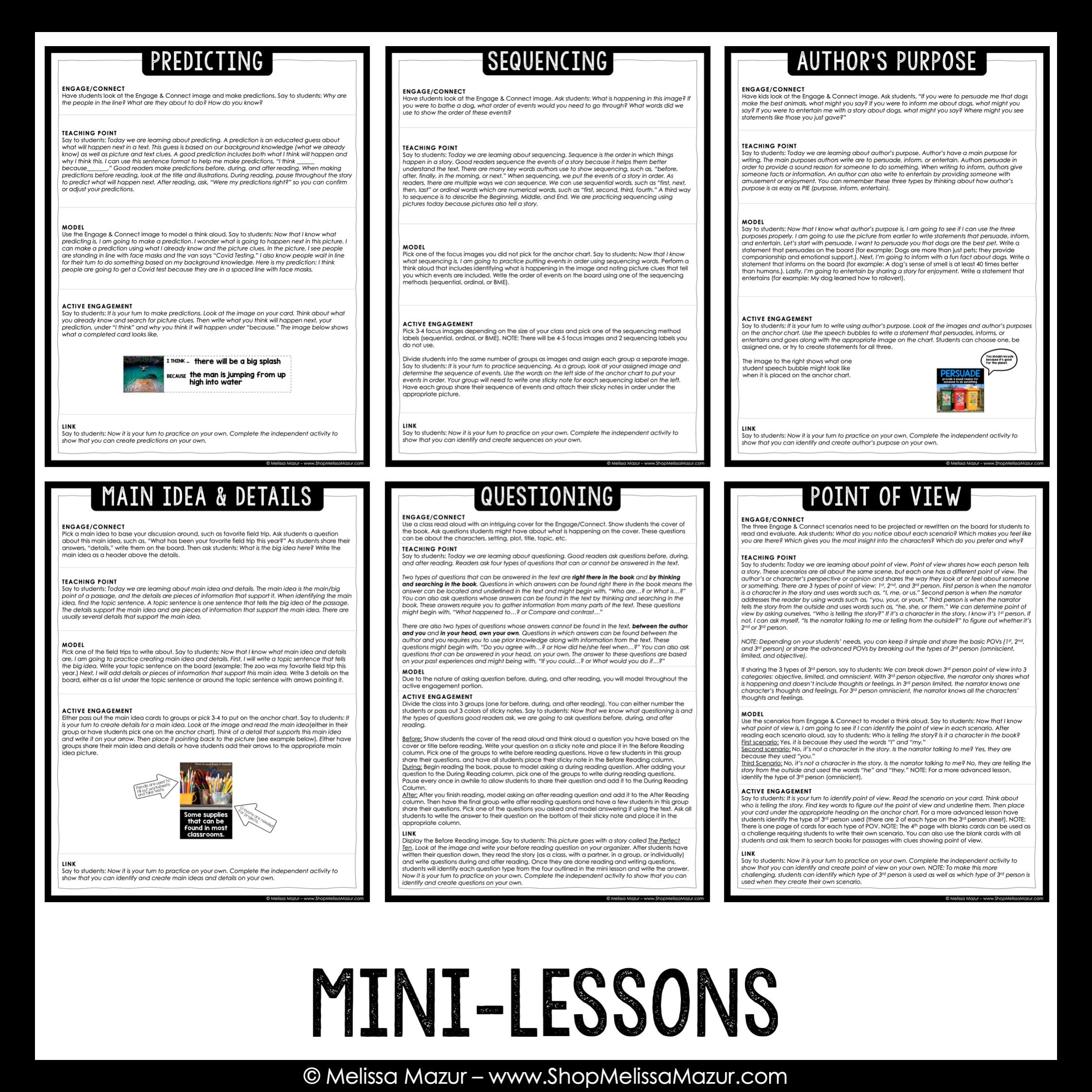 Reading Comprehension Anchor Charts: Interactive Mini-lessons (digital ...