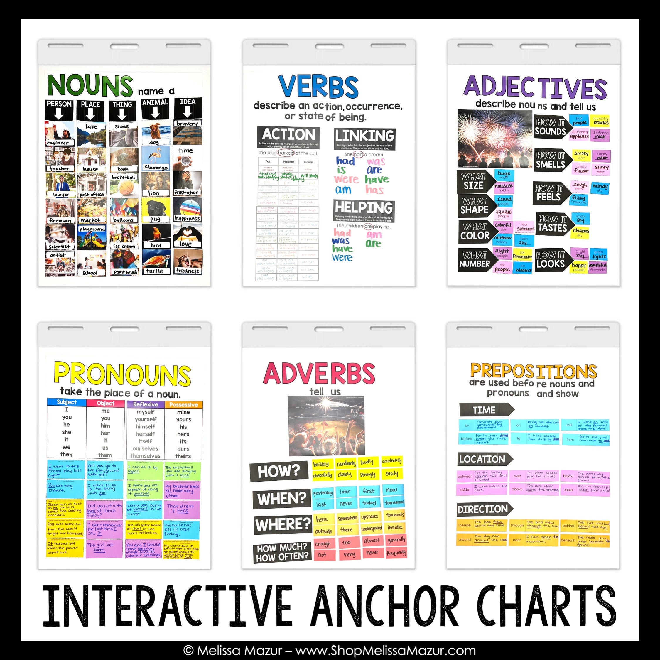 Parts of Speech Anchor Charts - Interactive Anchor Charts [DIGITAL ...