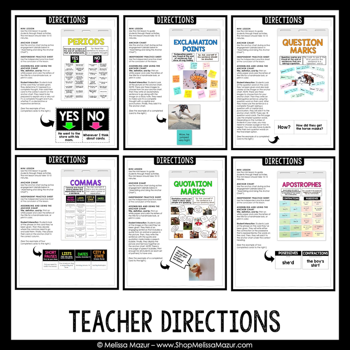 Punctuation Anchor Charts - Interactive Anchor Charts [DIGITAL DOWNLOAD ...