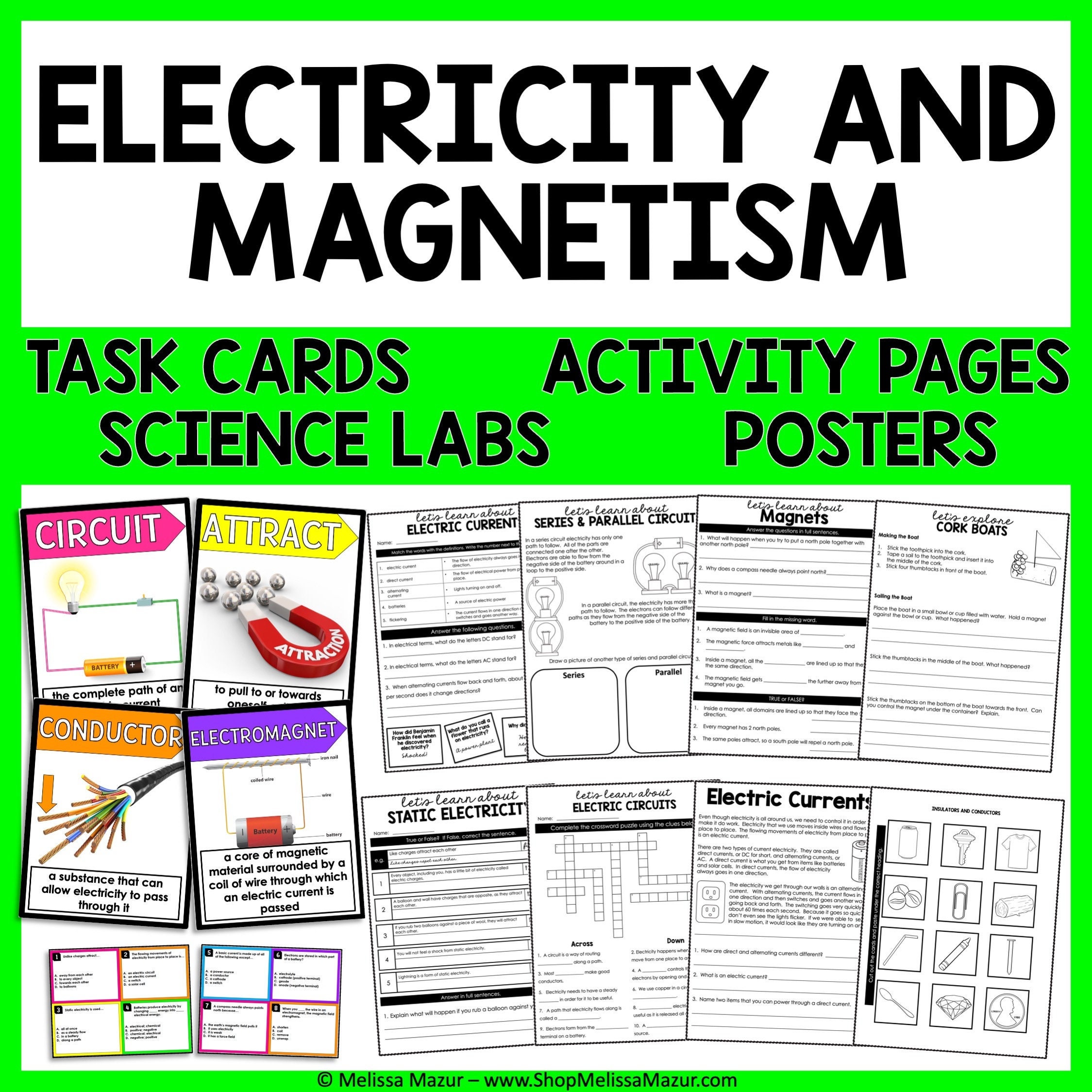 Electricity and Magnetism Science Unit: Reading, Labs, Posters ...