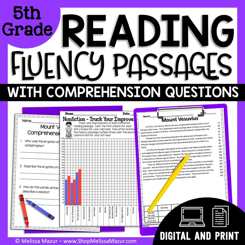 5th Grade Reading Fluency Passages Reading Comprehension Etsy 5th Grade Reading Fluency Passages Reading Comprehension Etsy