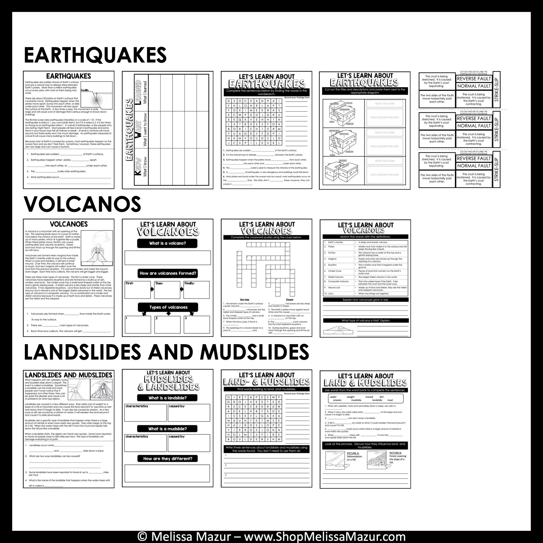 Natural Disasters Science Unit | Science Reading Passages, Task Cards ...