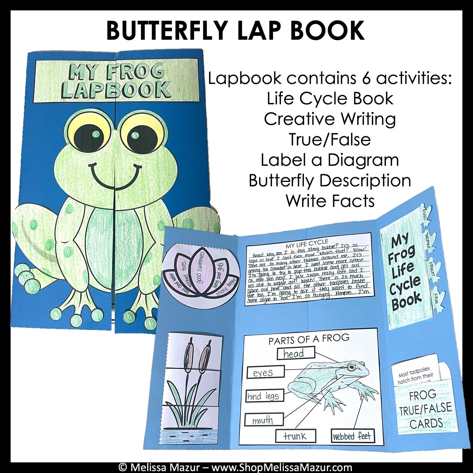 Frog Life Cycle Science Unit | Science Reading Passages, Lapbook, and ...