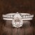 Princess Cut Moissanite Bridal Set, Bypass Shank Princess Bridal Ring ...
