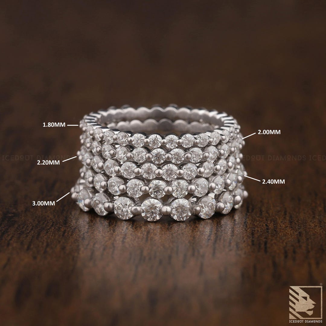 Lab Diamond Bubble Bands, Handmade Custom Bands/rings, Stackable Daily ...