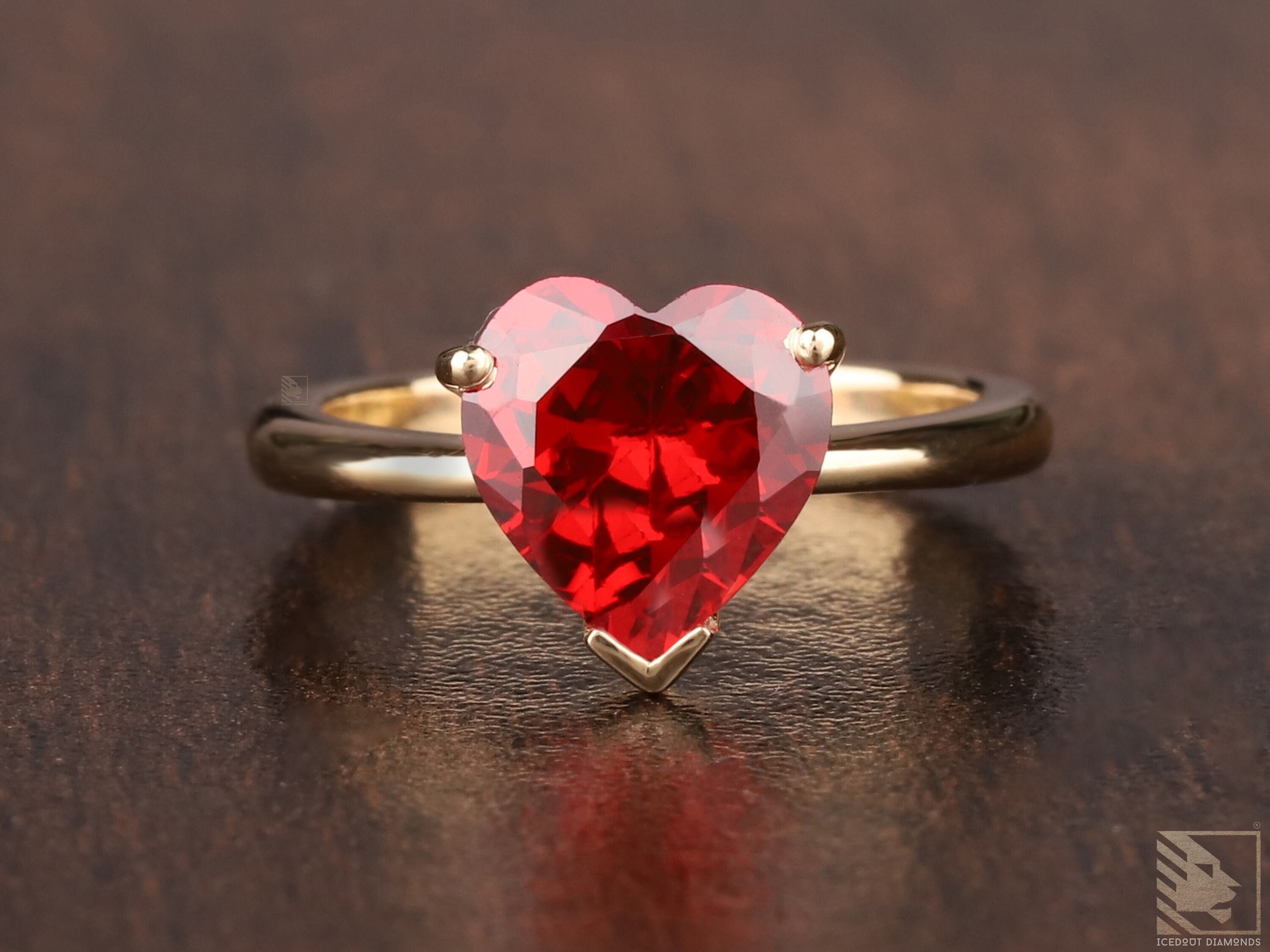COST OF REPAIR: Lab Ruby Heart Ring,ruby Promise Ring,heart Cut ...