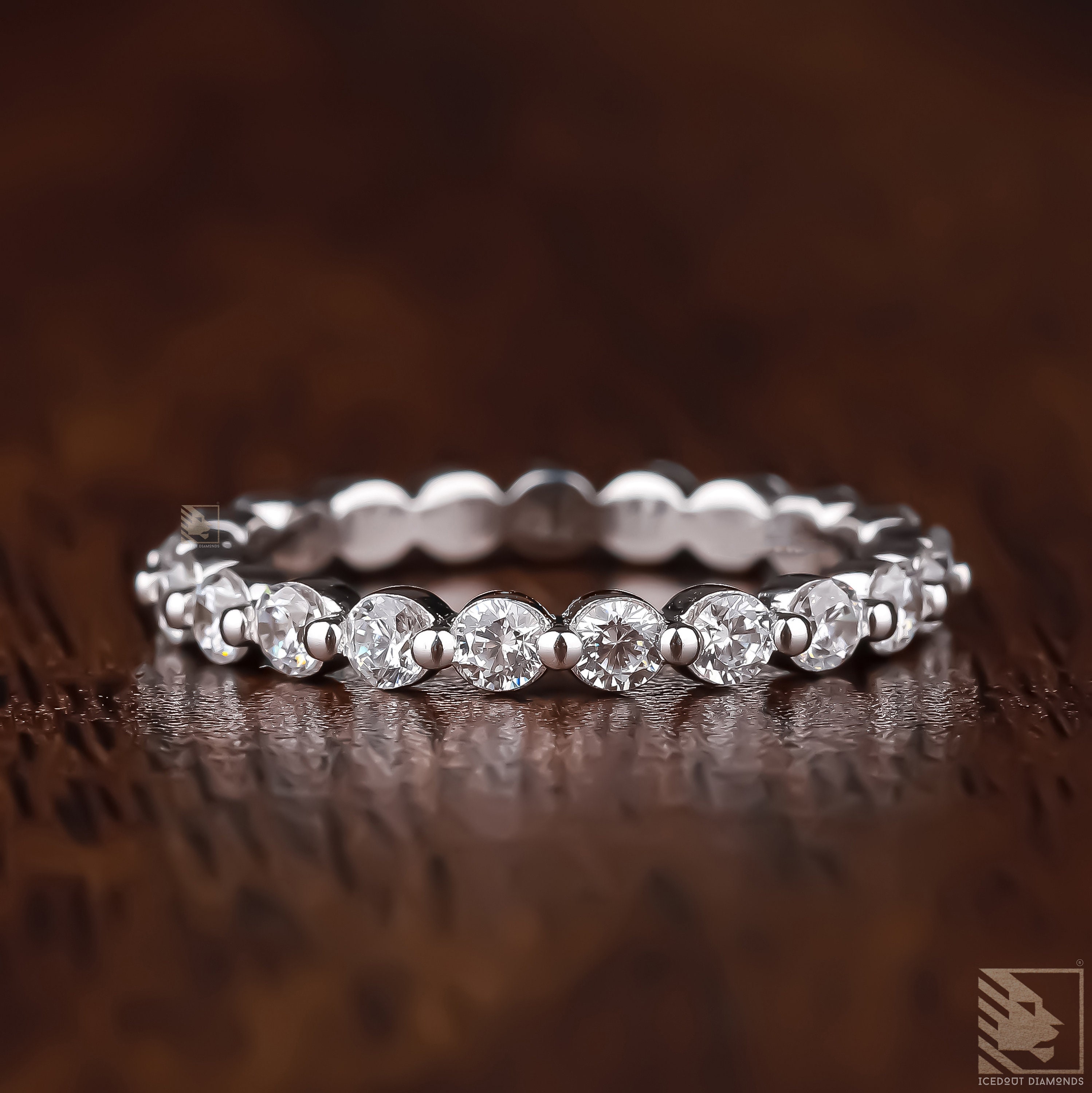 Bubble Wedding Band Single Prong Full Eternity Band Matching - Etsy