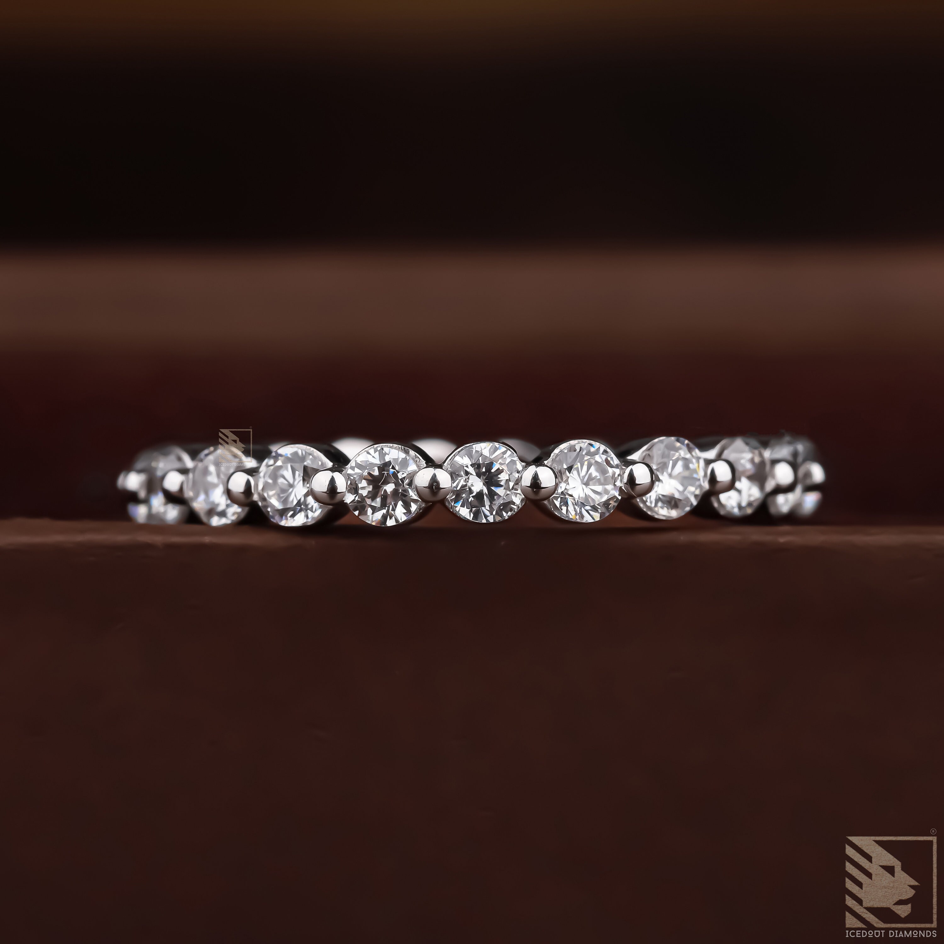 Bubble Wedding Band, Single Prong Full Eternity Band, Matching Ring ...