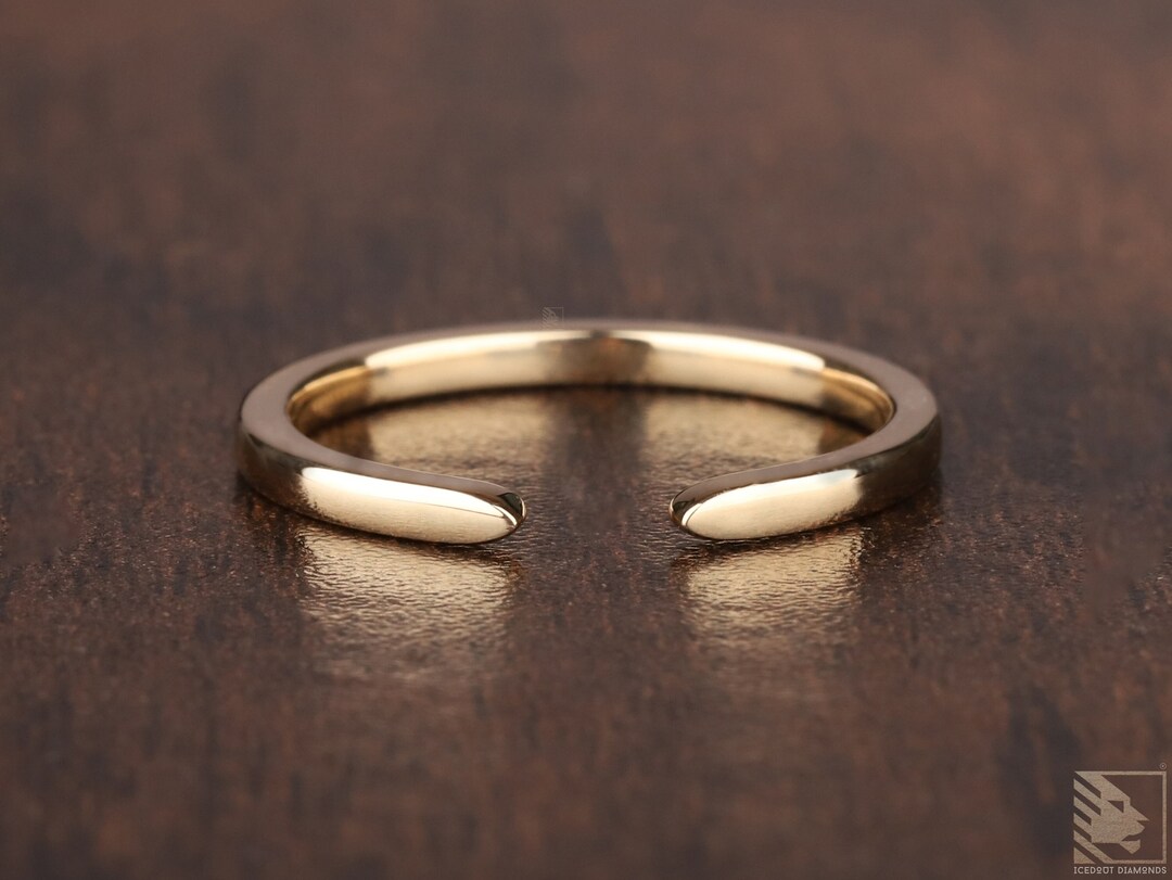 Plain Open Wedding Band Wedding Band for Women 14K Solid Gold - Etsy