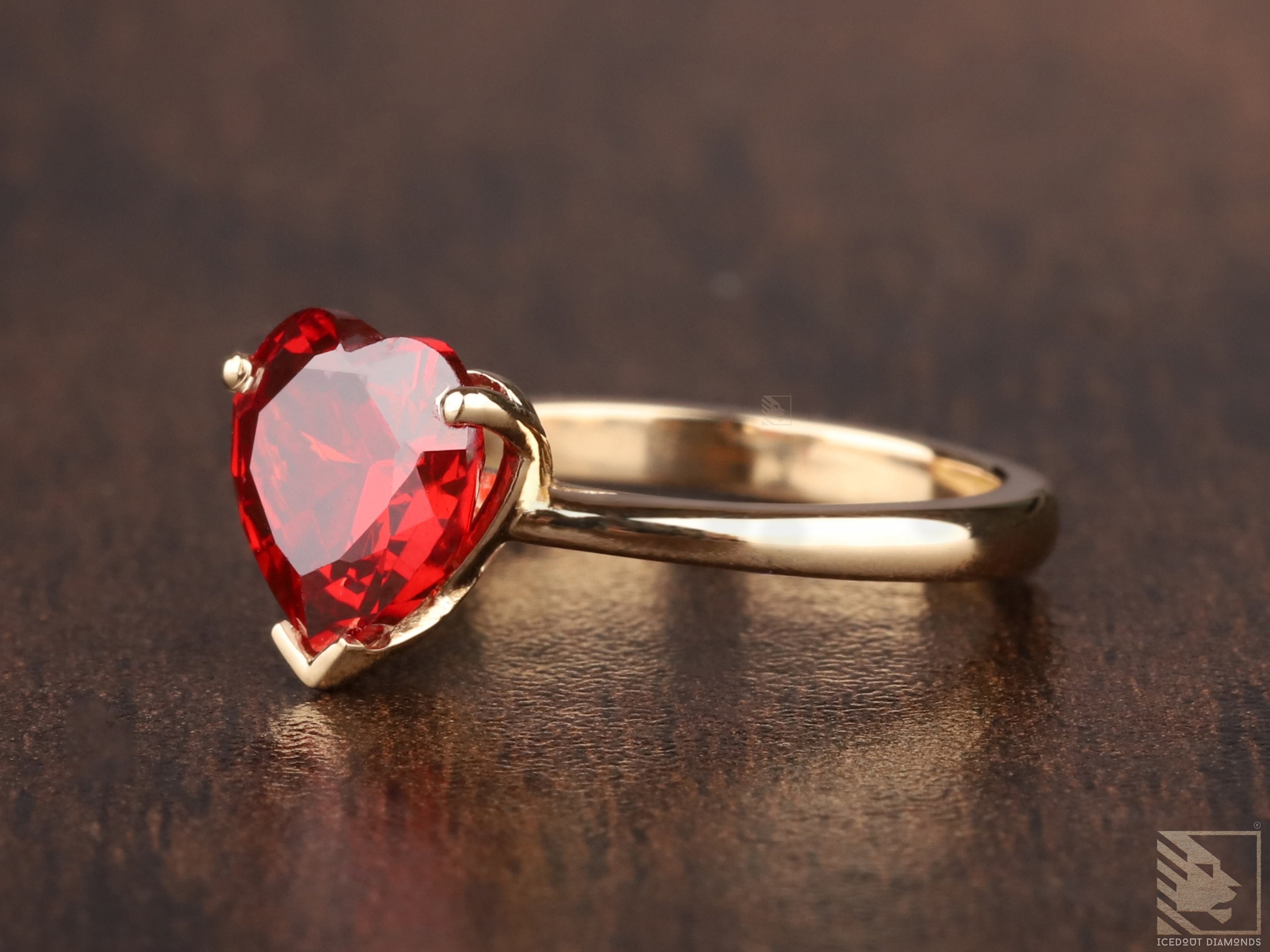 COST OF REPAIR: Lab Ruby Heart Ring,ruby Promise Ring,heart Cut ...