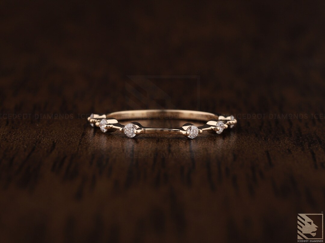 Open Wedding Band Notch Wedding Band Vintage Matching Band Spacer Band ...