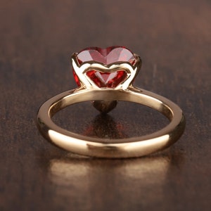 COST OF REPAIR: Lab Ruby Heart Ring,ruby Promise Ring,heart Cut ...