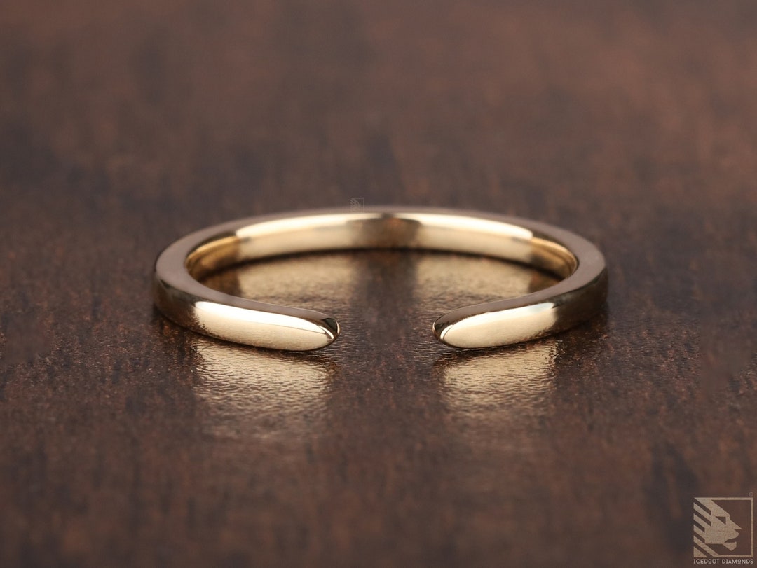 Plain Open Wedding Band Wedding Band for Women 14K Solid Gold Finish ...