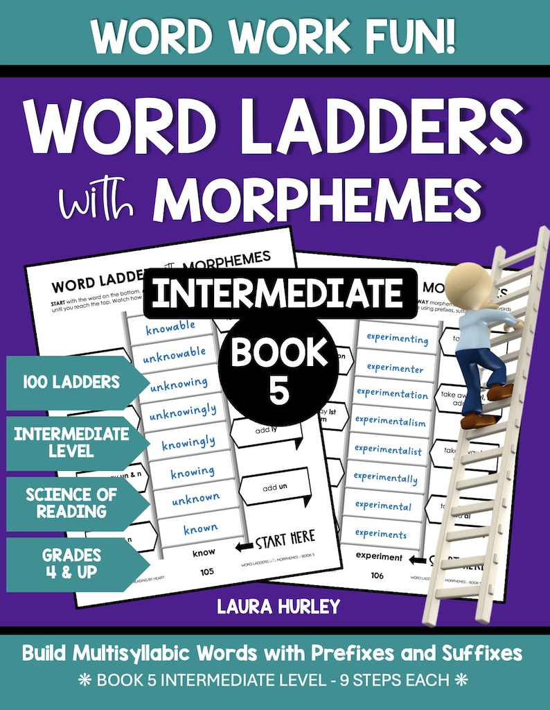 Word Ladders With Morphemes 5: Word Work Fun - Build Multisyllabic ...