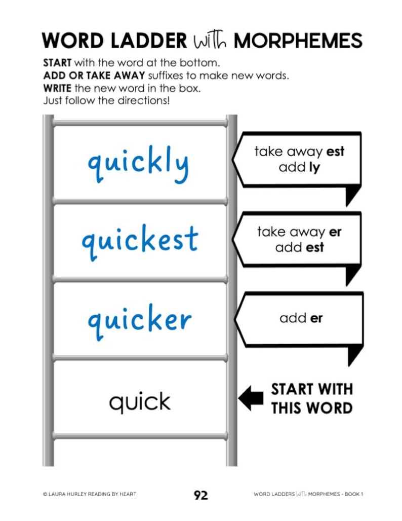Word Ladders With Morphemes 1: Word Work Fun - Build Multisyllabic ...