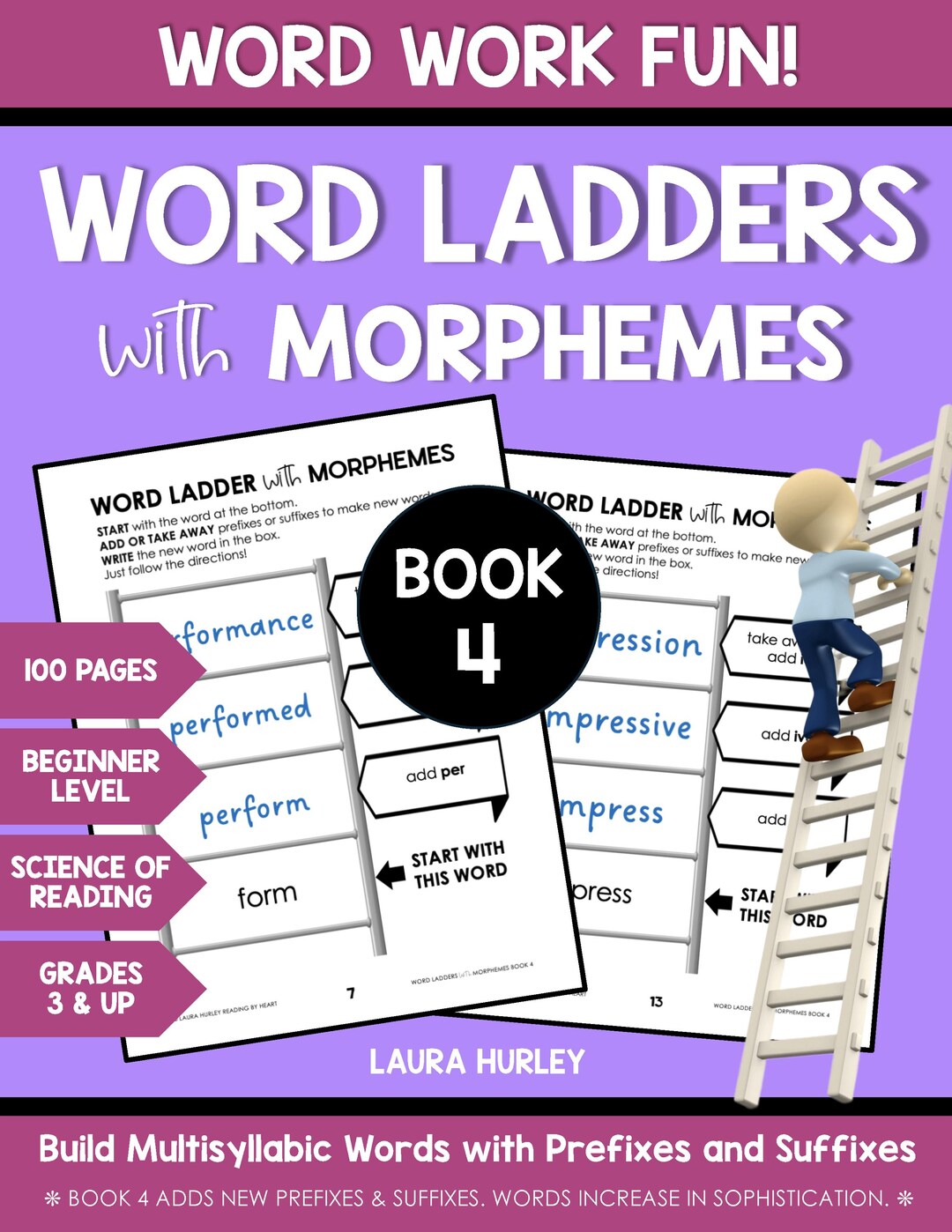 Word Ladders With Morphemes 4: Word Work Fun - Build Multisyllabic ...