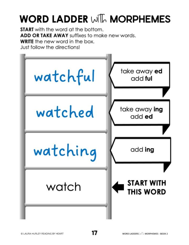 Word Ladders With Morphemes 2: Word Work Fun - Build Multisyllabic ...