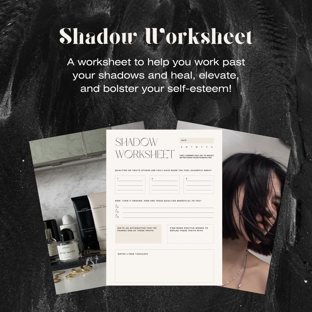 Shadow Work Worksheet | Worksheet - Inner Healing, Feminine Energy ...