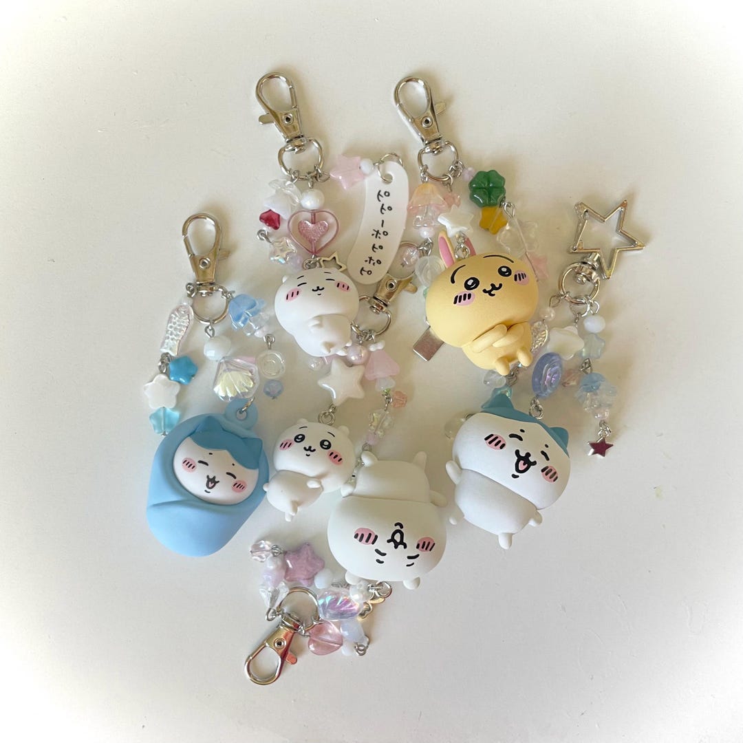 CHIIKAWA Usagi Hachiware Bunny Beaded Character Keychains ! - Etsy