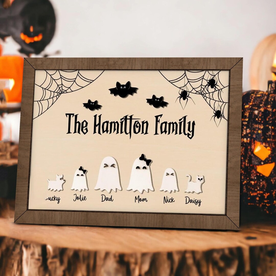Personalized Ghost Family Sign Halloween, Halloween Sign Family ...