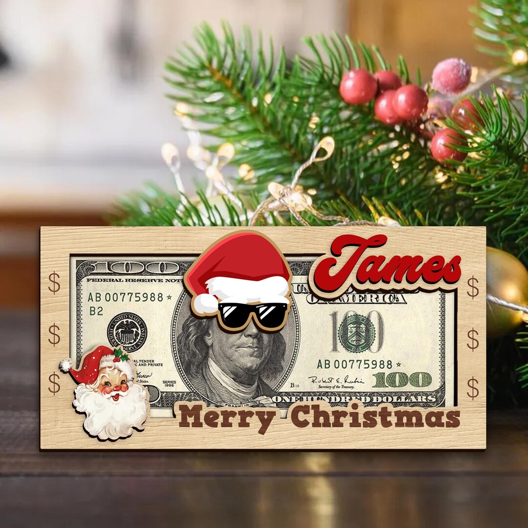 Personalized Reindeer Money Holder, Xmas Money Holder, Santa Money ...