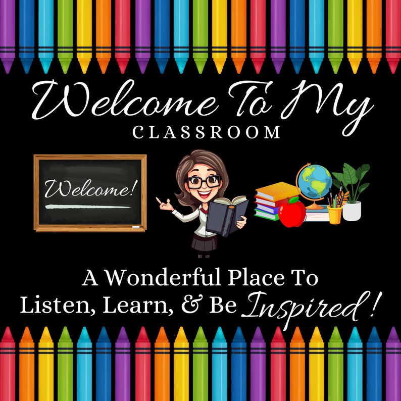 Welcome to My Classroom Sign 4 Teacher Sign for Door Classroom Sign for ...