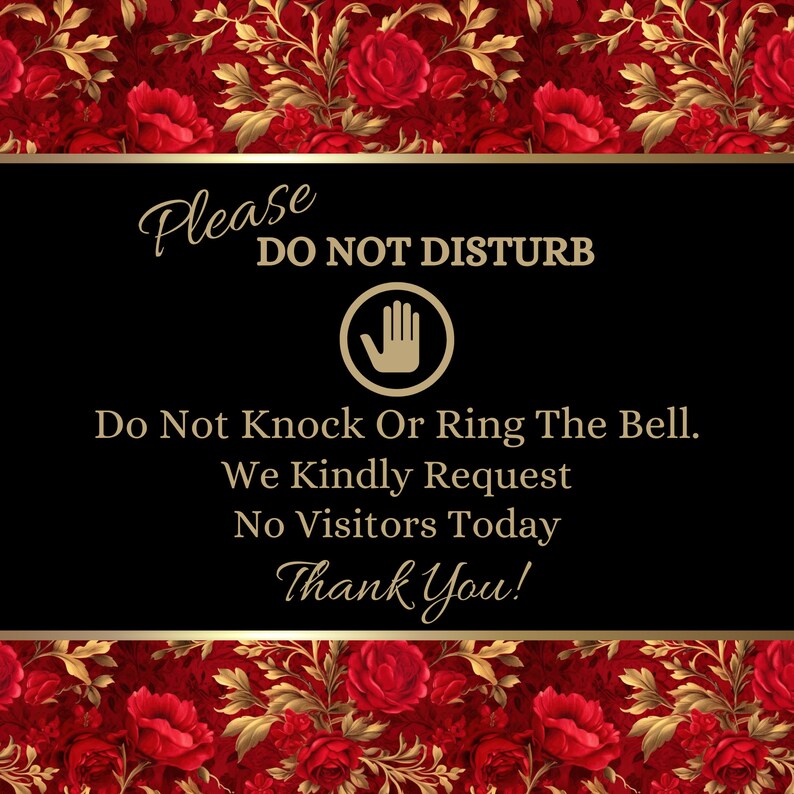 Do Not Disturb Sign #5 | Do Not Knock Sign | Do Not Ring Doorbell Sign ...