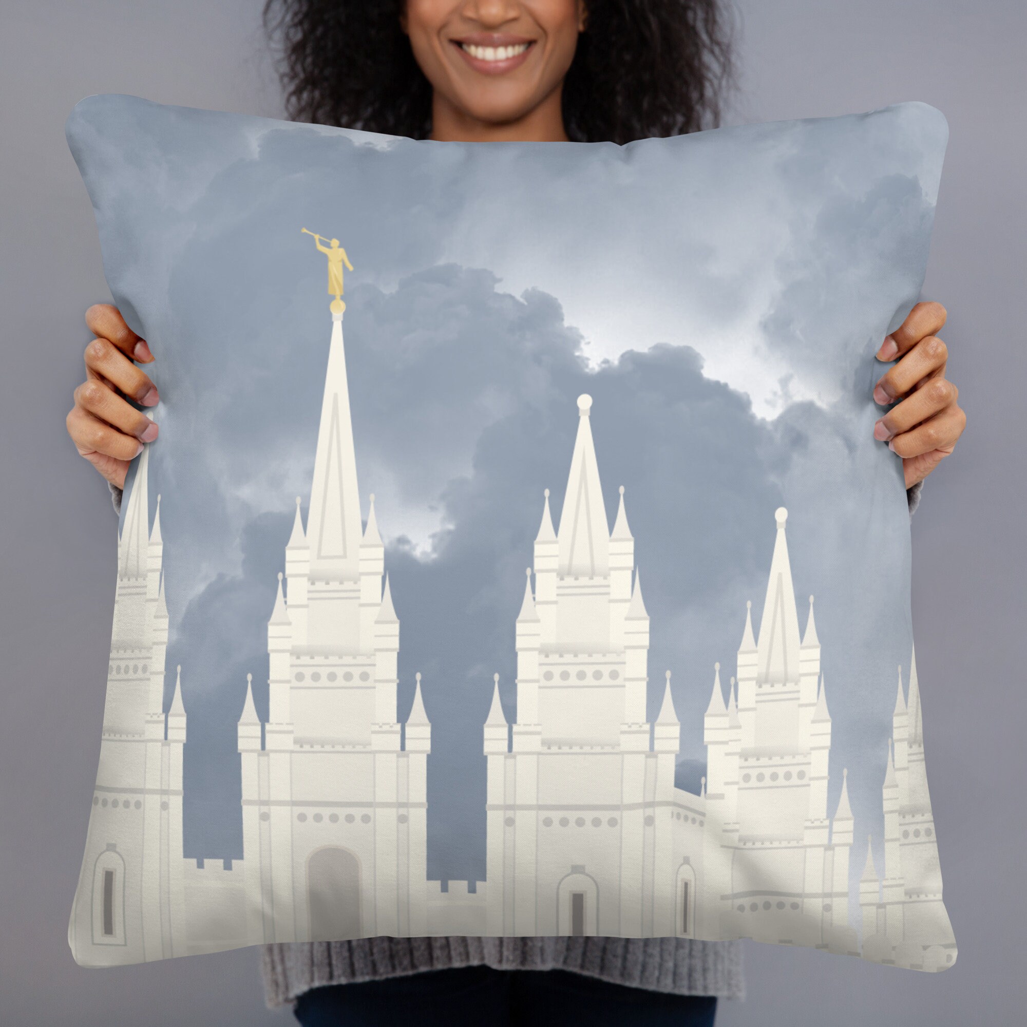 Clouds Temple Pillow Christian Pillow Latter Day Saint Decor Christian ...