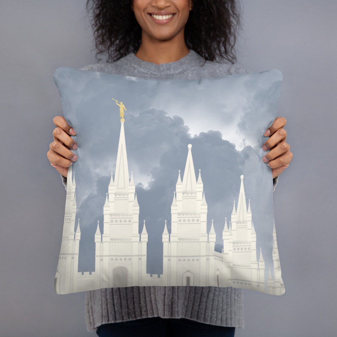Clouds Temple Pillow Christian Pillow Latter Day Saint Decor Christian ...