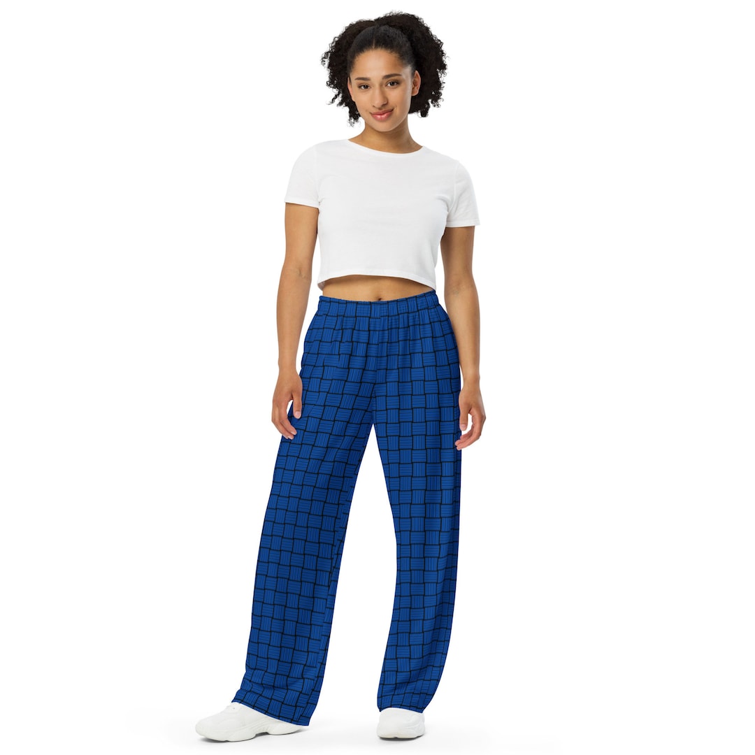 Dark Blue Checkered Pants Womens Pants Pants Pattern - Etsy