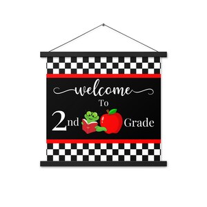 Welcome 2nd Grade Sign Welcome Classroom Sign Welcome Back to School ...