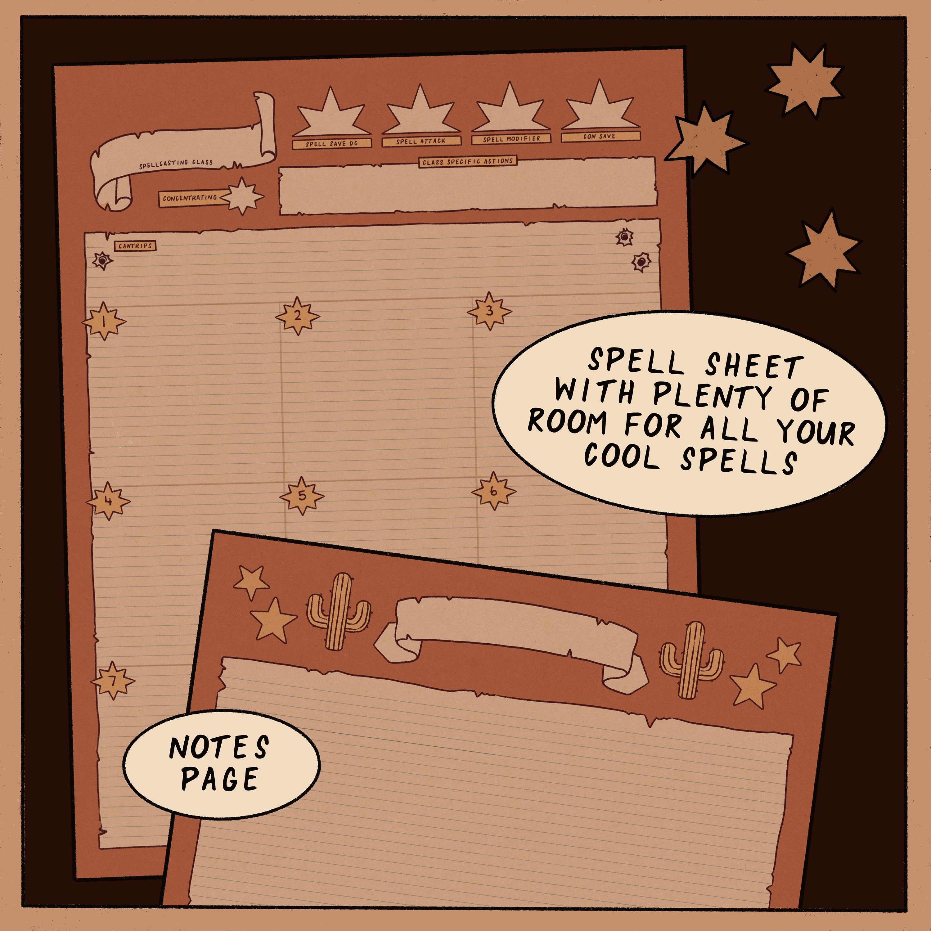 Wild West Printable Dnd Character Sheet PDF for Dungeons and - Etsy