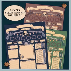 Pirate Life | Printable Dnd Character Sheet PDF for Dungeons and ...