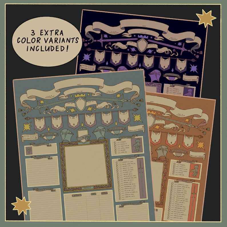 Paladin's Oath | Printable Dnd Character Sheet PDF for Dungeons and ...