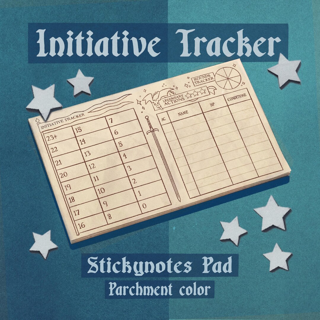Initiative Tracker Pad (parchment Color) | DM Tools | D&D 5e - Etsy