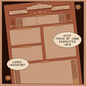 Wild West | Printable Dnd Character Sheet PDF for Dungeons and Dragons ...