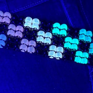 Black and Rainbow Checkered Kandi Belt Opaque, Glow in the Dark ...