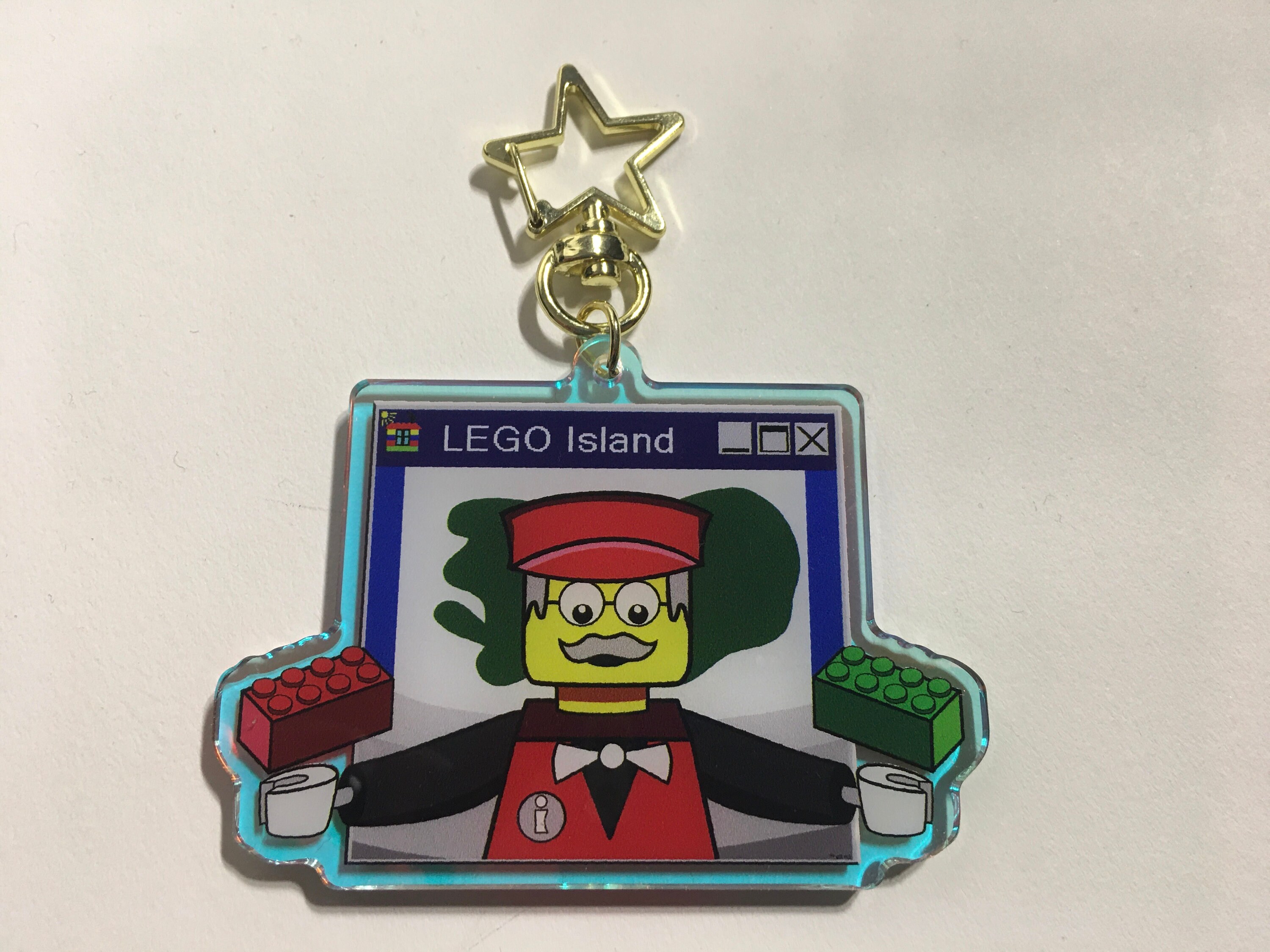 Rainbow Acrylic LEGO Island Infomaniac Keychain Charm - Etsy