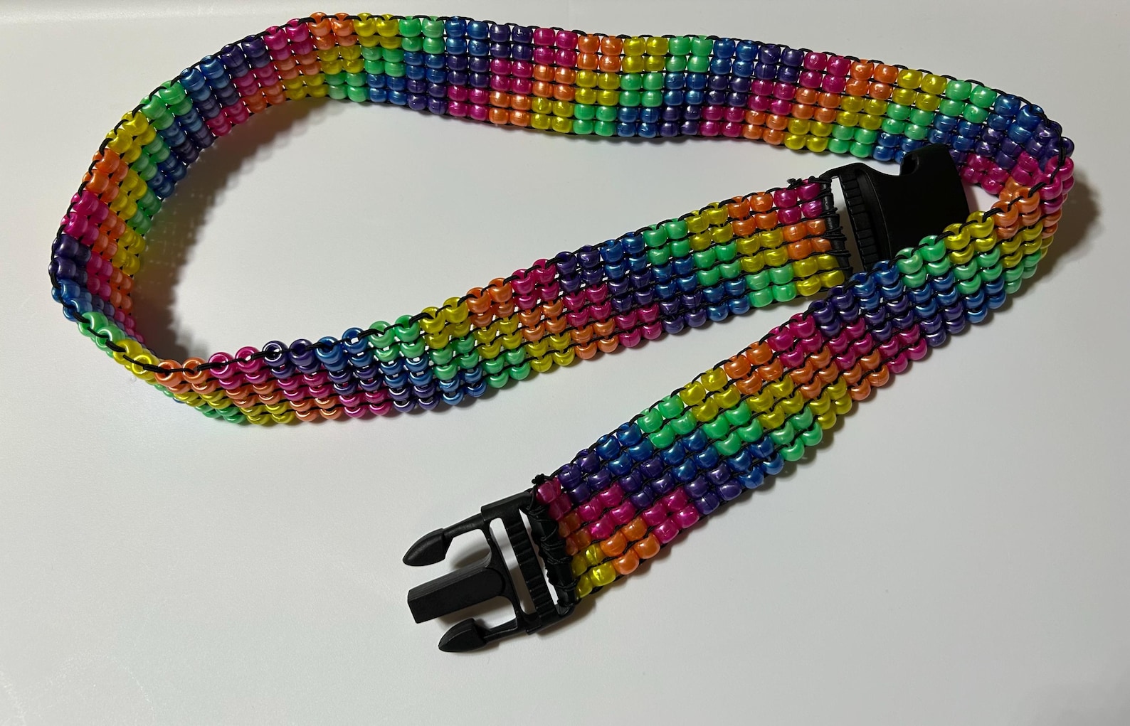 Rainbow 90's Nostalgia Opaque Pearl Glitter Kandi Belt Scenecore - Etsy
