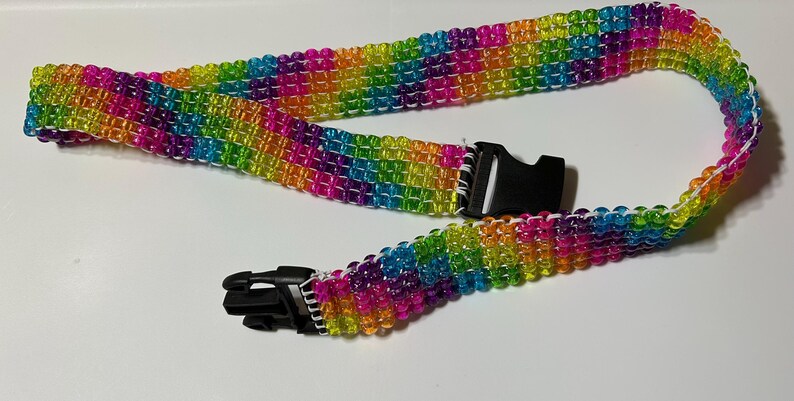 Rainbow 90's Nostalgia Opaque Pearl Glitter Kandi Belt Scenecore - Etsy