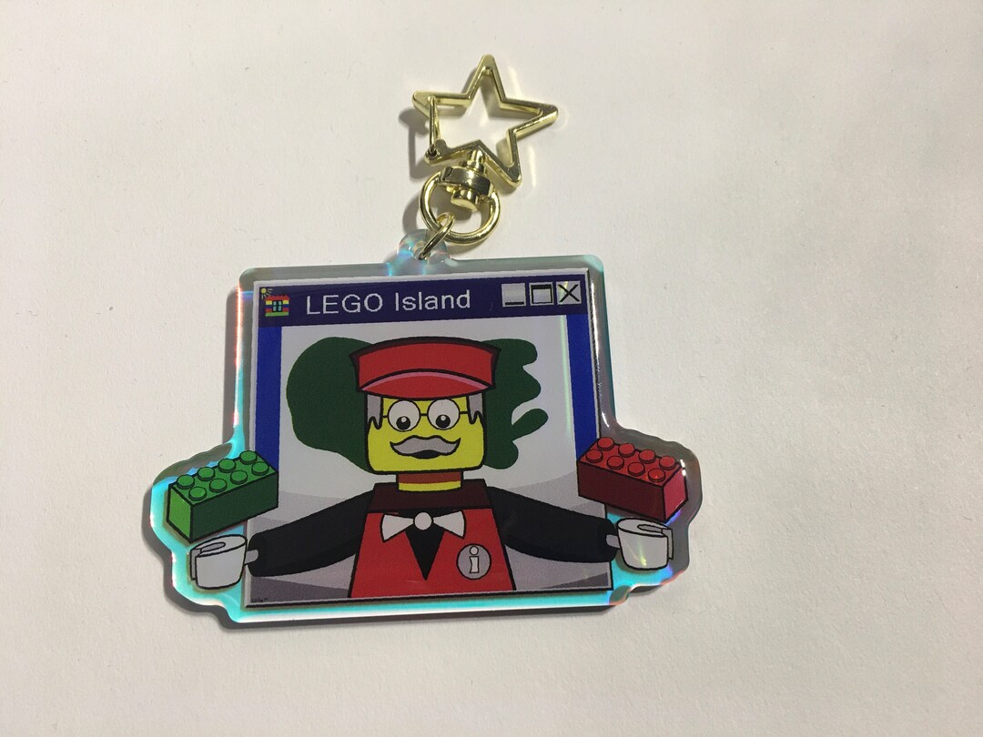 Rainbow Acrylic LEGO Island Infomaniac Keychain Charm - Etsy