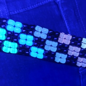 Black and Rainbow Checkered Kandi Belt Opaque and Glow in the Dark - Etsy