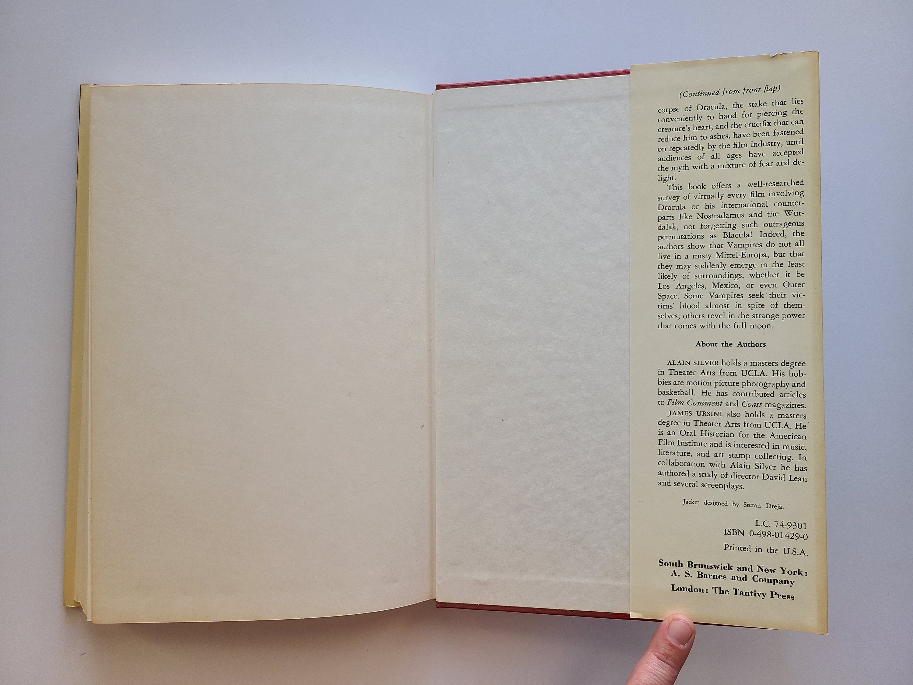 The Vampire Film by James Ursini and Alain Silver / Vampires in Film ...