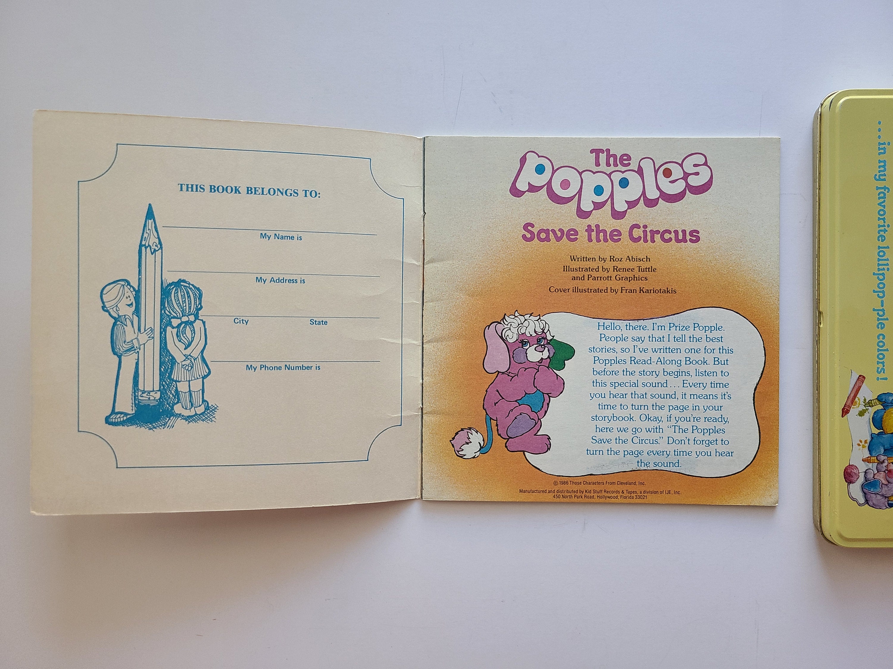 Vintage Popples Tin Pencil Case & Book / the Popples Save the Circus by ...